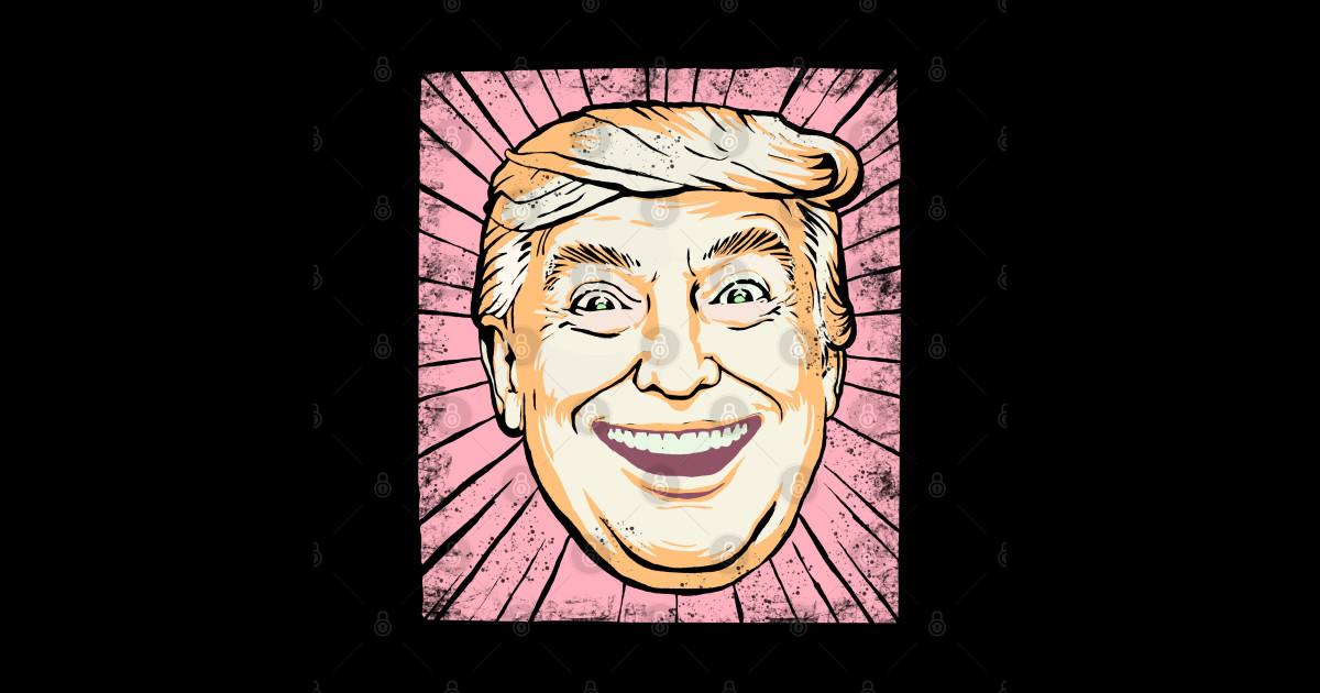 Trump pink funny pop style art of the 60s - Trump Pink - Sticker ...