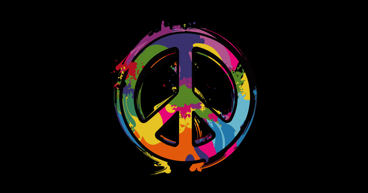Painted Peace Sign || Paint Splatter World Peace - Peace Sign - Sticker ...