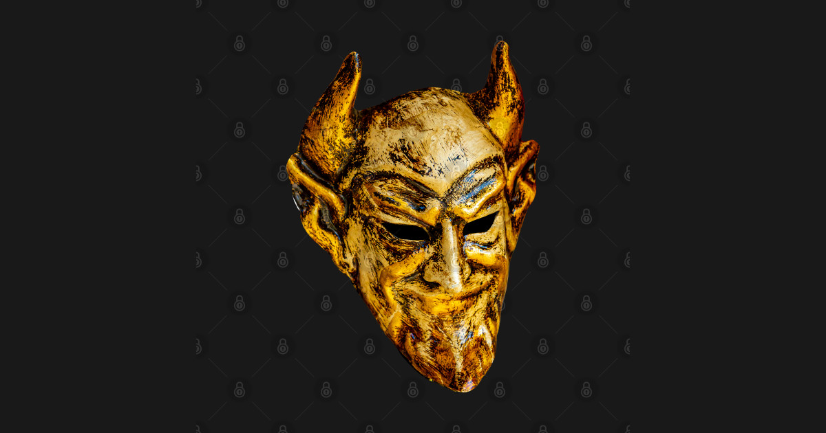 Golden Devil Mask - Carnival Mask - T-Shirt | TeePublic