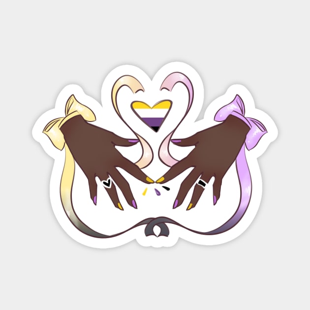 Non Binary Flag Ribbon - Nonbinary - Magnet | TeePublic