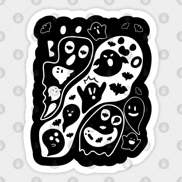 Halloween boo ghost doodle - Halloween Boo Ghost - Sticker | TeePublic