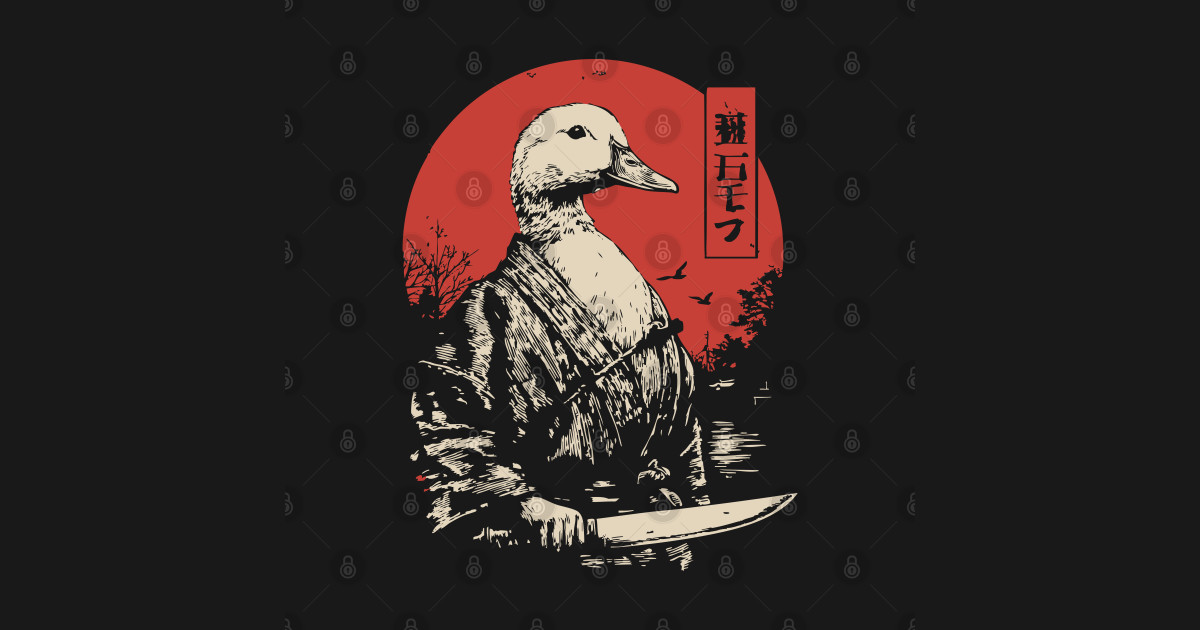 Menacing Duck with Knife Meme Japanese Ukiyo-e - Duck With Knife - T ...