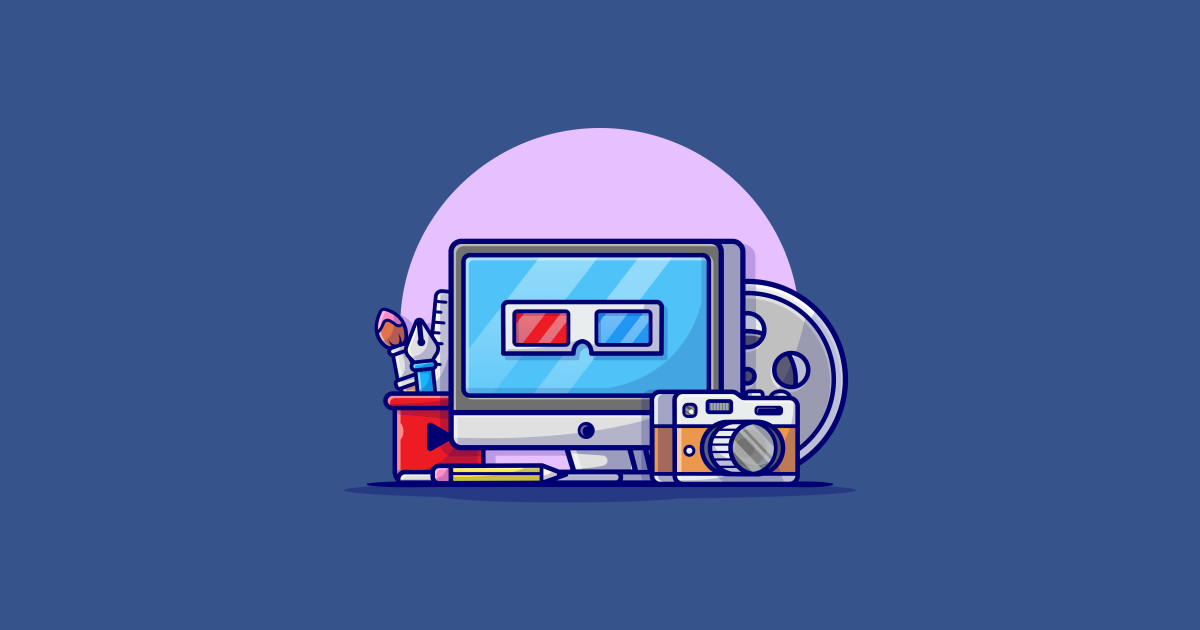 Multimedia Cartoon Vector Icon Illustration - Movie - T-Shirt | TeePublic