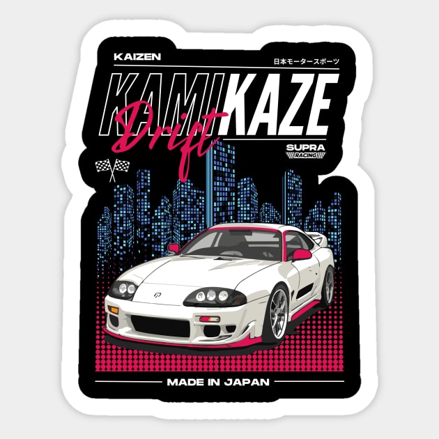 Japanese Supra JDM Synthwave Kamikaze Drift - Jdm - Sticker | TeePublic
