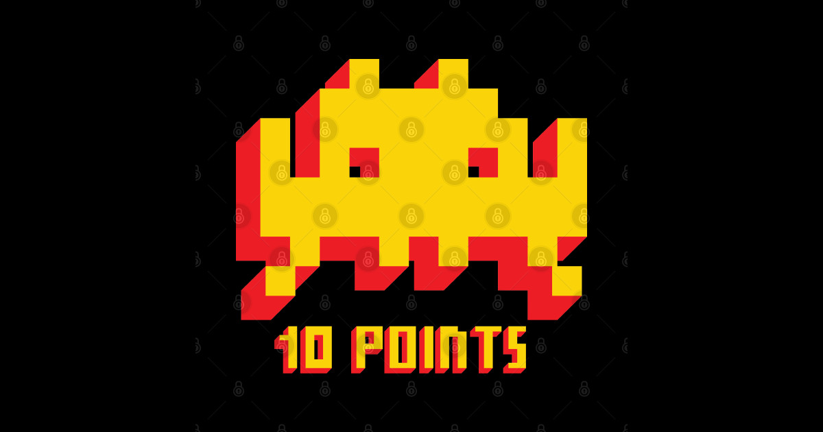Space Invaders 10 Points - Space Invaders - Sticker | TeePublic