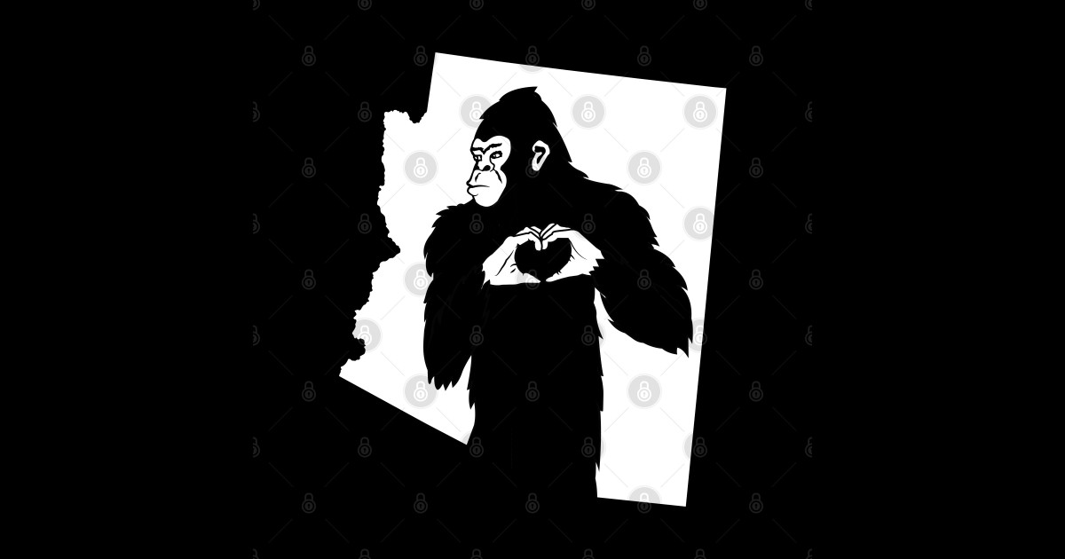 Bigfoot Arizona State Map - Arizona State - Sticker | TeePublic
