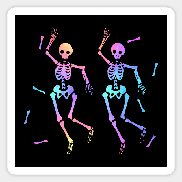 Colorful Dancing Skeletons - Skeleton - Sticker | TeePublic
