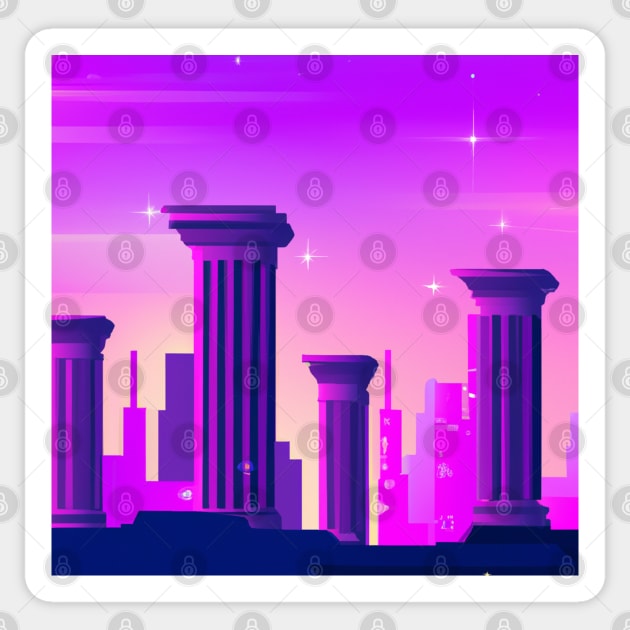 Magical classical columns - Columns - Sticker | TeePublic