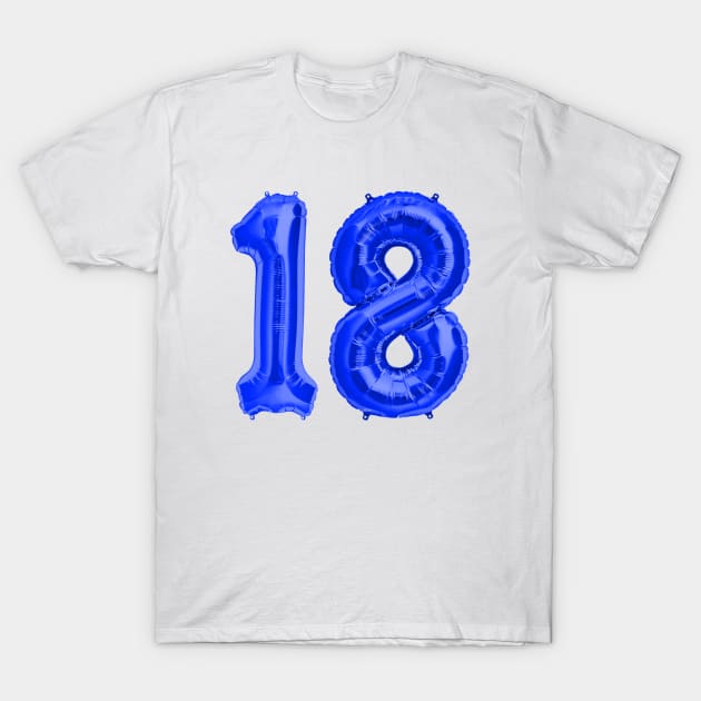 Blue 18th Birthday Metallic Helium Balloons Numbers - 18th Birthday ...