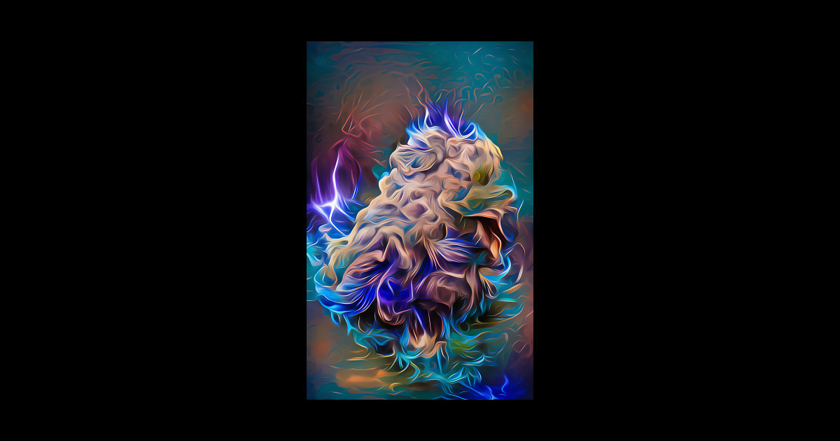 Blue Engorged Bioluminescent Nug Bud Weed Cannabis - Nugs - Sticker ...