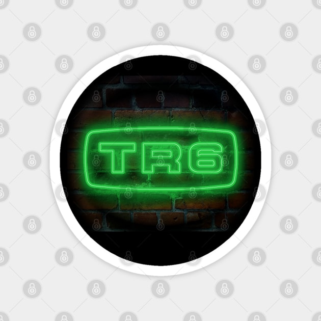 Triumph TR6 classic car emblem neon - Triumph - Magnet | TeePublic