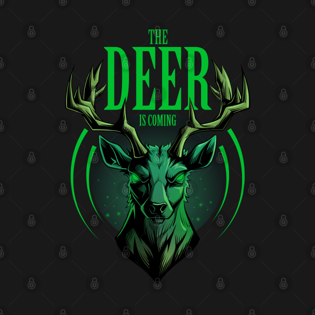 Evil Angry Green buck Deer - Buck - T-Shirt | TeePublic