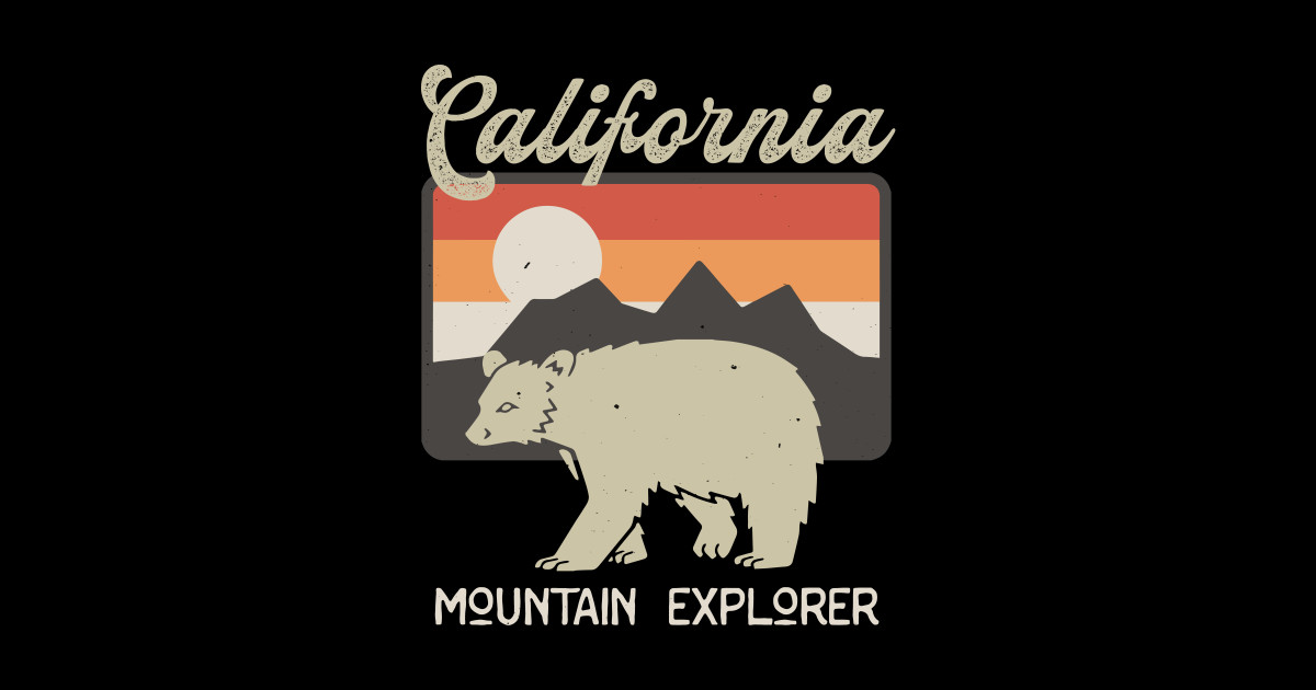 Hiking Bear Retro Hike Camper California - California Hiking - Sticker ...