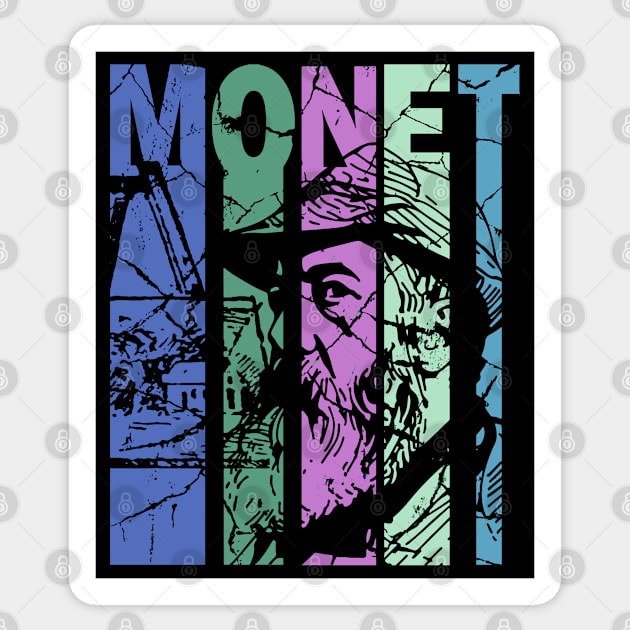 Claude Monet - Retro Letters - Pastel Vintage - Claude Monet - Sticker ...