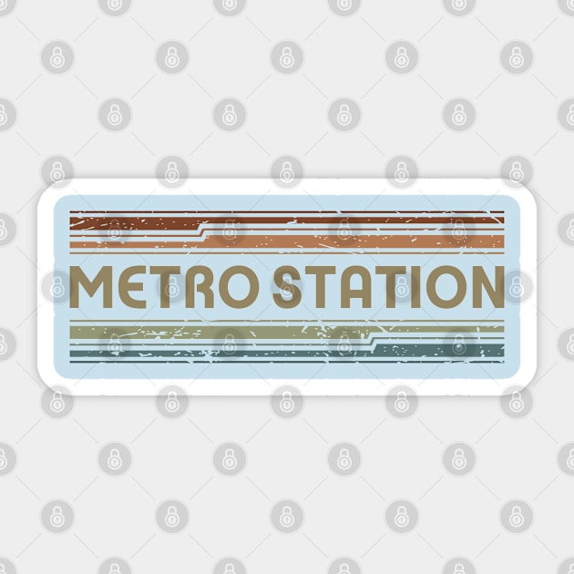 Metro Station Retro Lines - Musician - Sticker | TeePublic