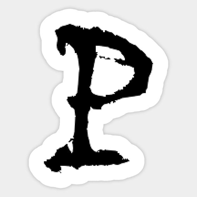 Dark and Gritty letter P from the alphabet - Letter P - Sticker | TeePublic