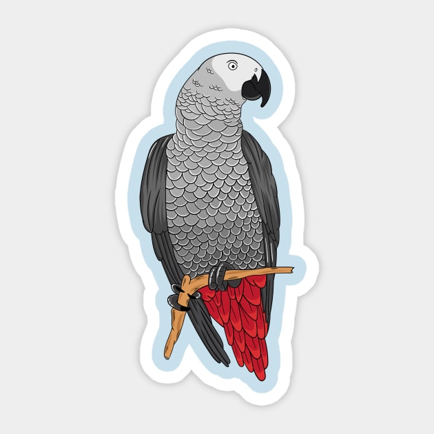 African grey parrot cartoon illustration - African Grey Parrot Cartoon ...