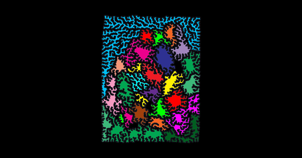 Dancing Amoebas - Abstract Digital Art - Sticker | TeePublic