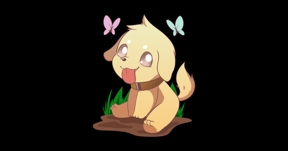Cute chibi golden retriever dog - Dog - Posters and Art Prints | TeePublic