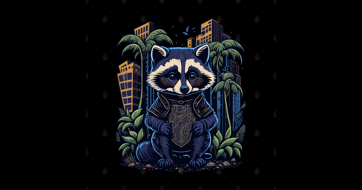 Raccoon Agent - Animals - Sticker | TeePublic