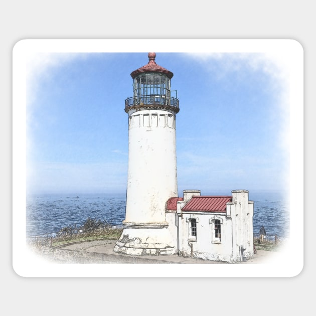 North Head Lighthouse In Watercolor - North Head - Sticker | TeePublic