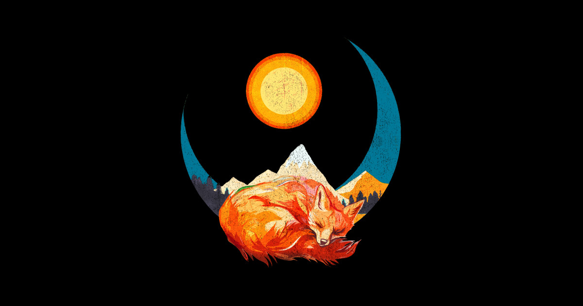 Hibernating Fox - Forest - Sticker | TeePublic