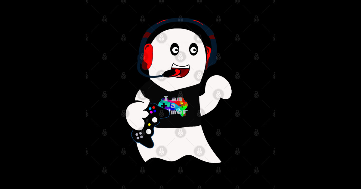 Gamer Ghost - Gamer - Sticker | TeePublic