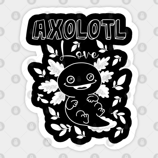 Axolotl Black - Axolotl Black - Sticker | TeePublic