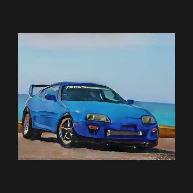 Toyota Supra MK4 - Cartoon Design - Toyota - T-Shirt | TeePublic