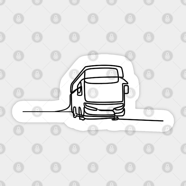 Bus Line Drawing - Bus - Sticker | TeePublic