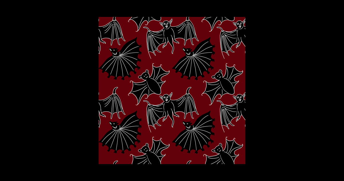 Red Goth Medieval Art Bats - Goth - Sticker | TeePublic