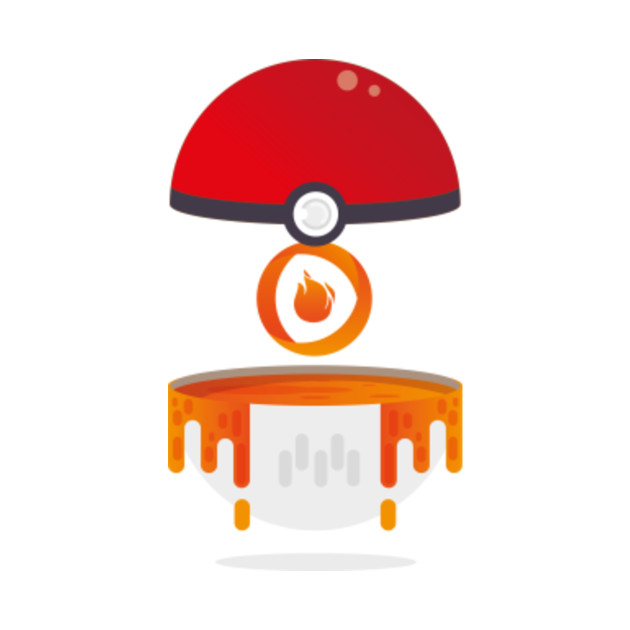Fire Pokeball - Pokemon - T-Shirt | TeePublic