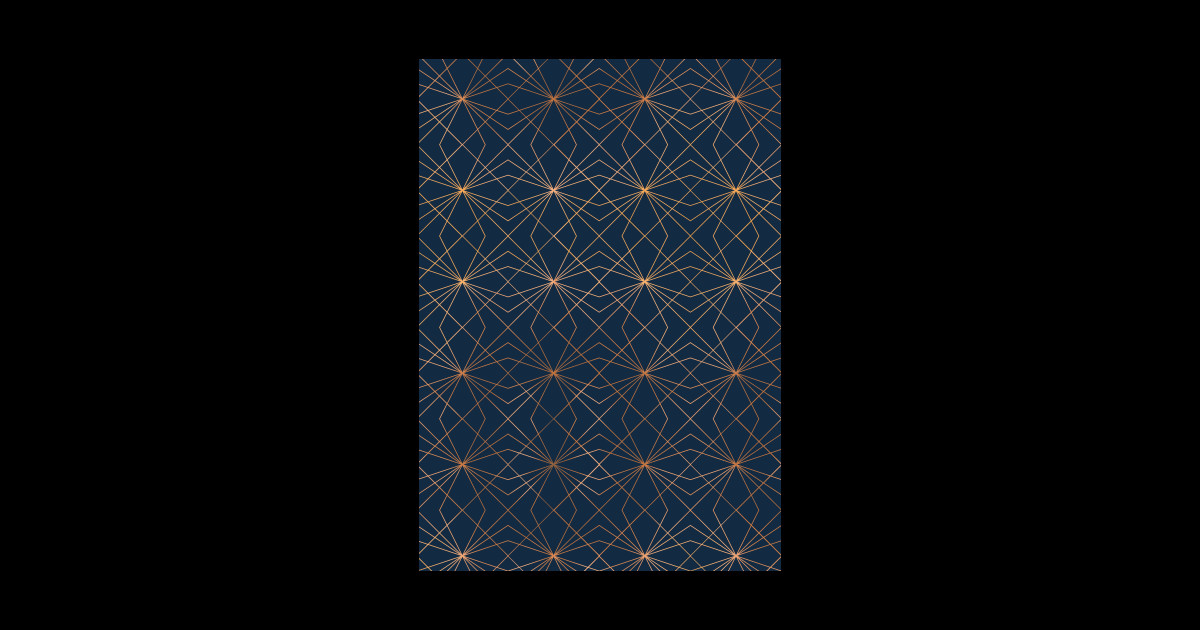 Navy & Copper Geo Lines - Abstract - Posters and Art Prints | TeePublic