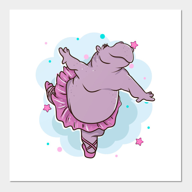 Hippo Ballet Dancer - Ballet Animals Cute - Posters and Art Prints ...