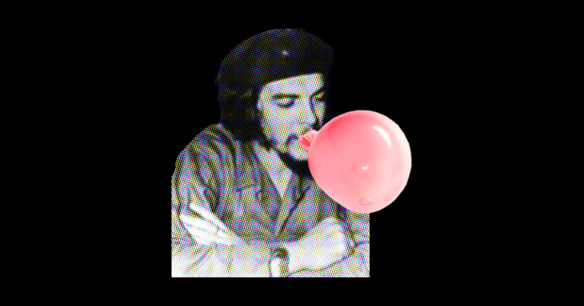 CHE GUEVARA with pink bubble gum - Che With Pink Bubble Gum - Sticker ...