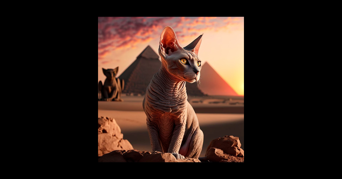 Cat Pyramids - Cat - Sticker | TeePublic