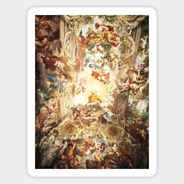 Renaissance mural on the ceiling - Renaissance - Sticker | TeePublic