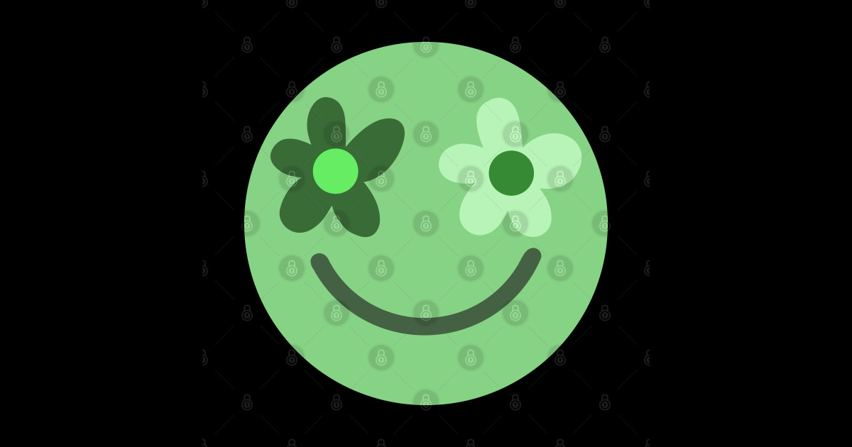 Green Happy Face - Happy - Sticker | TeePublic