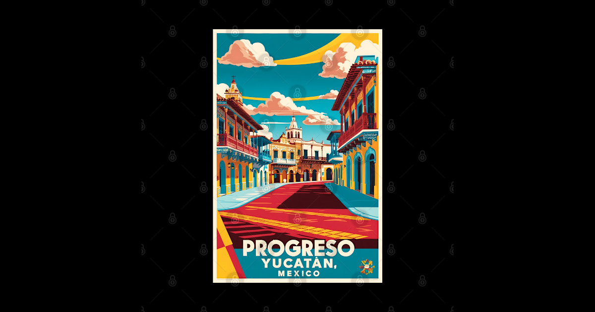 Progreso Yucatan Mexico Vintage Poster Tourism Travel - Mexico ...