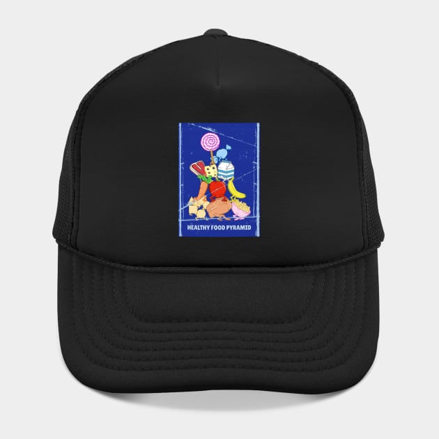 Healthy food pyramid funny cartoon - Food Pyramid - Hat | TeePublic