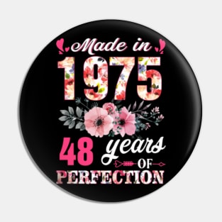 1975 48 Years Of Being Perfection Pins and Buttons for Sale | TeePublic