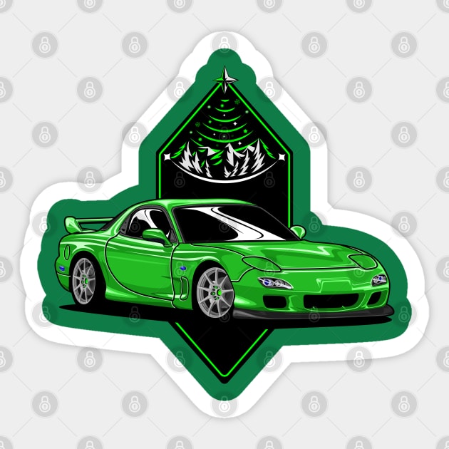 Green RX7 - Legend JDM car - Rx7 - Sticker | TeePublic