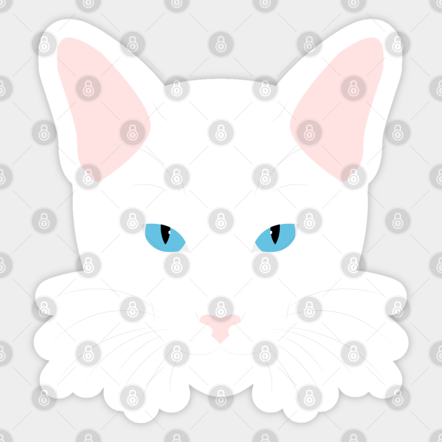 White Cat - White Cat - Sticker | TeePublic