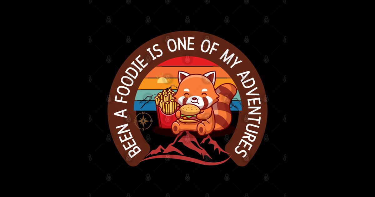 Red Panda Bear Foodaholic Eating Fries and Burger - Red Panda Bear ...