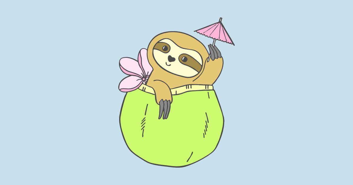 Coconut Cocktail Sloth - Sloth - T-Shirt | TeePublic