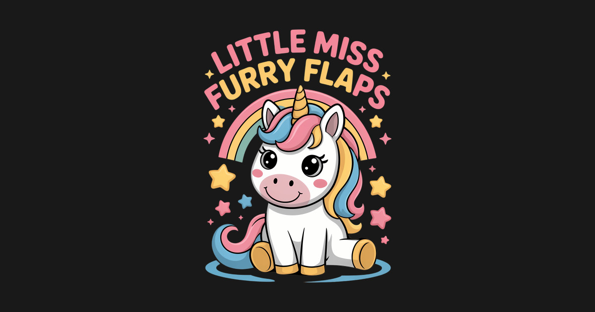 Little Ms Furry Flaps Hairy Unicorn Girls - Unicorn Funny - T-Shirt ...