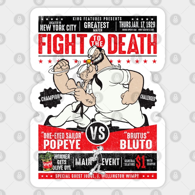 Popeye vs. Bluto Fight Poster - Popeye The Sailor Man Show Cartoon ...