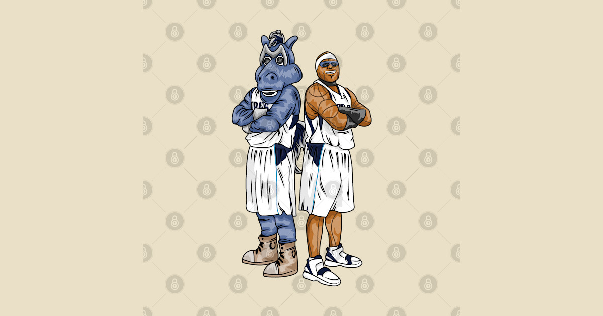 Champ and Mavs Man Dallas Mascot Cartoon Style - Dallas Mavericks - T ...
