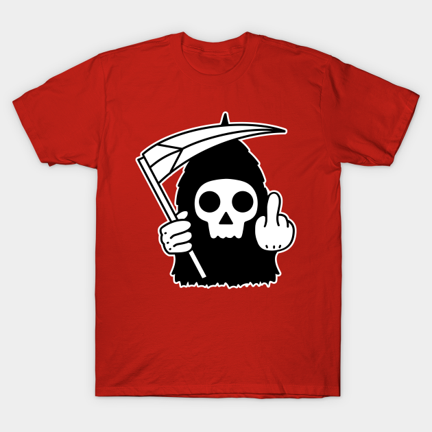 Cute Grim Reaper With Middle Finger - Grim Reaper Middle Finger - T ...