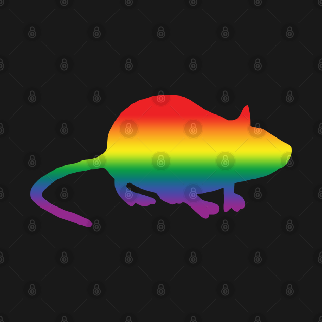 Rainbow Silhouette Rat - Rainbow - T-Shirt | TeePublic